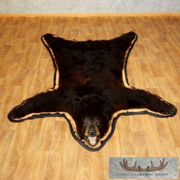 Black Bear Full-Size Taxidermy Rug For Sale - Creel Taxidermy